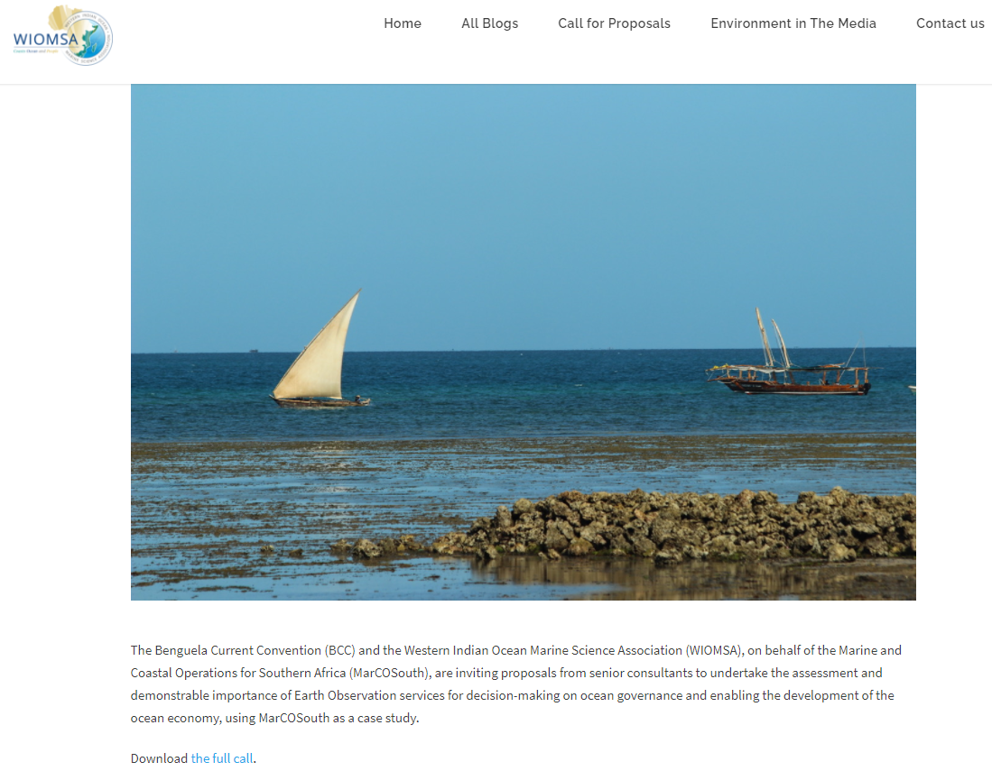 MarCOSIO – Marine and Coastal Operations for Southern Africa and the ...